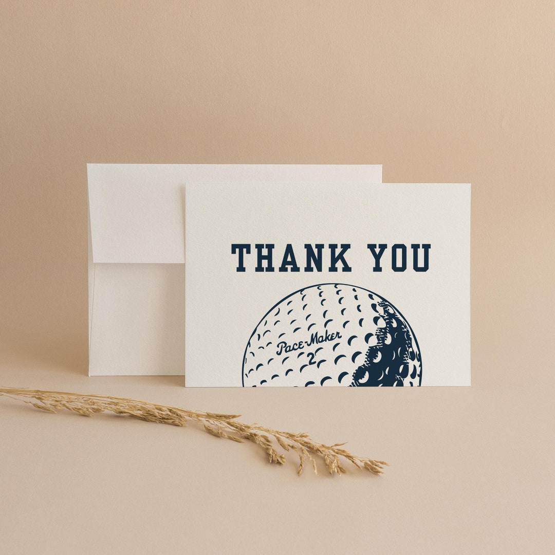 Golf Thank You Card Template Modern Golf Boy Birthday Party Any Age ...