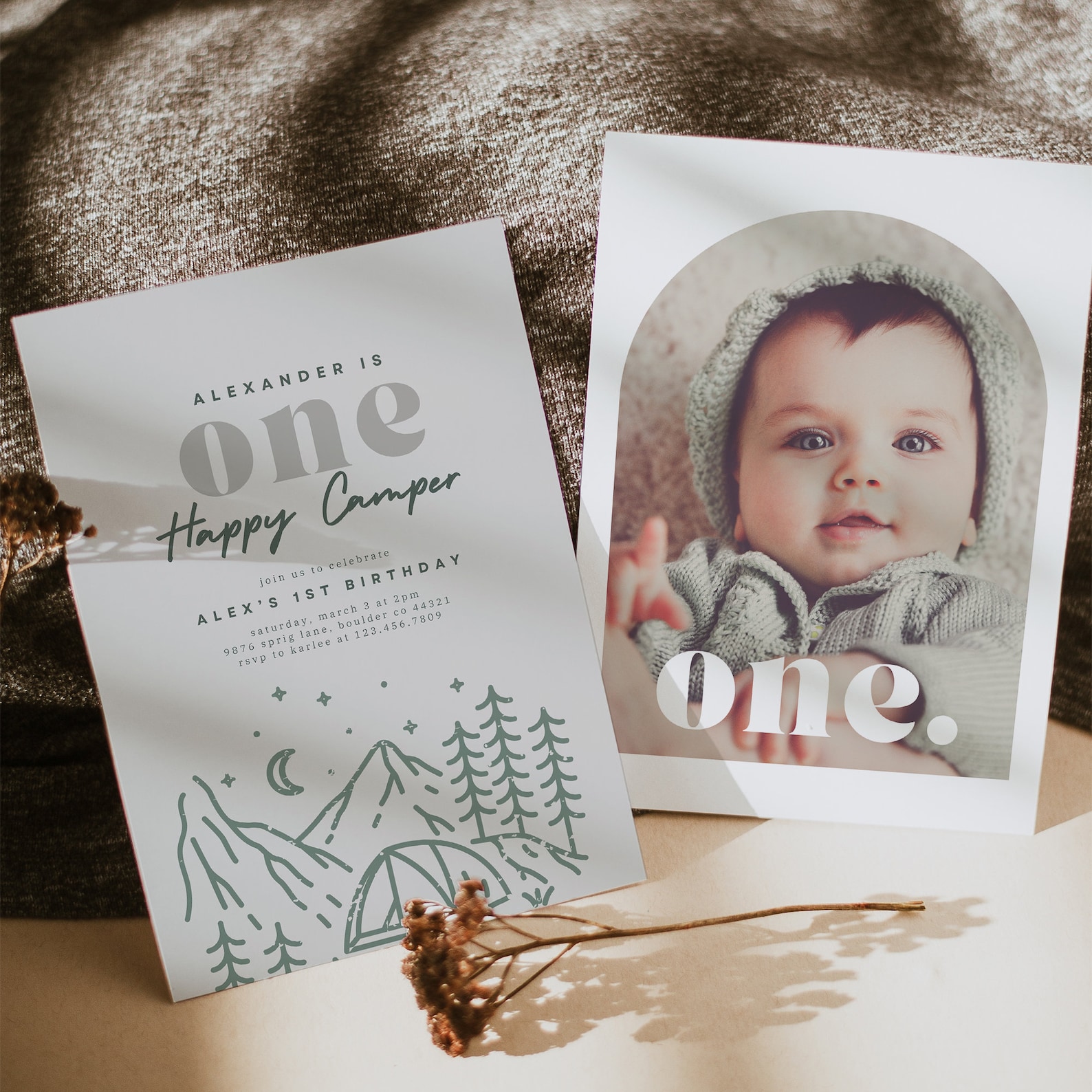 BOHO One Happy Camper Birthday Time Capsule Printable Instant Download ...