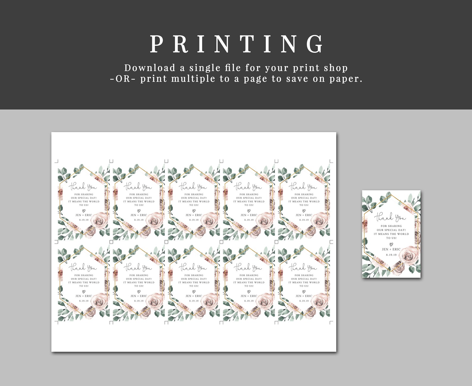 Boho Rose Baby Shower Favor Tag Template Favor Tags Thank - Etsy