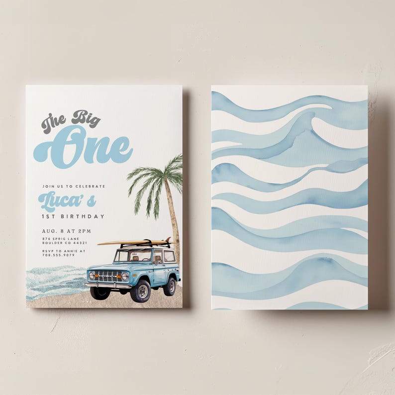 The Big One Birthday Stats Poster, Boy First Birthday Decor, Birthday ...