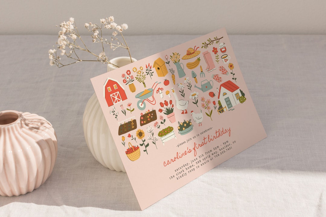 Cottagecore Birthday Invitation Template, Garden Party Birthday Invite ...