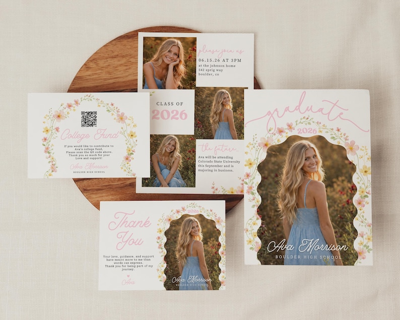 Graduation Welcome Sign Template, Wildflower Grad Party Sign, Photo ...