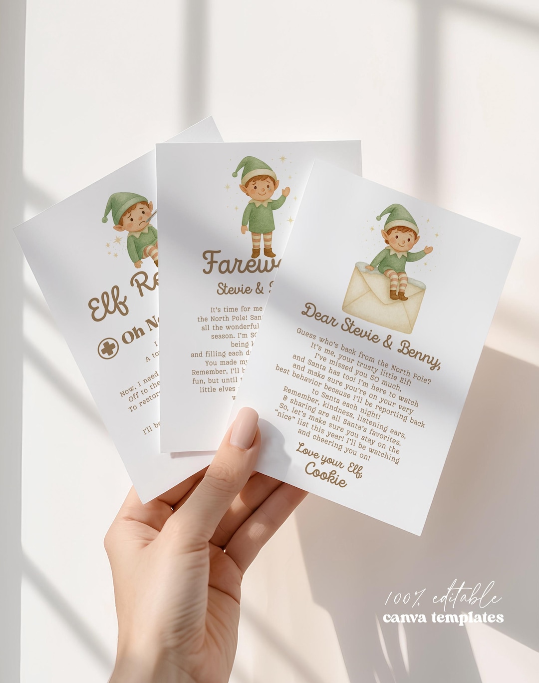 Elf Letter Bundle | Editable 5x7 Elf Notes Canva Template | Elf ...