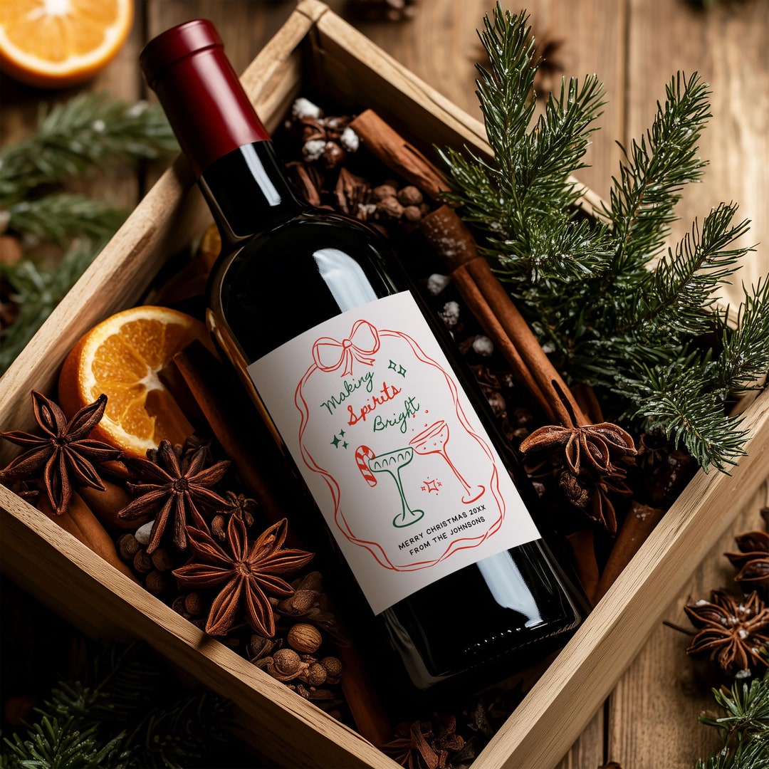 Personalized Christmas Labels, Making Spirits Bright Merry Christmas ...