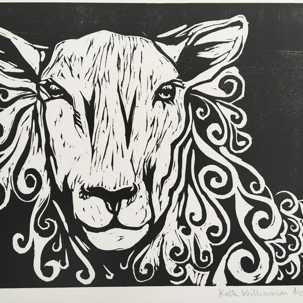 Linocut Portrait - Etsy