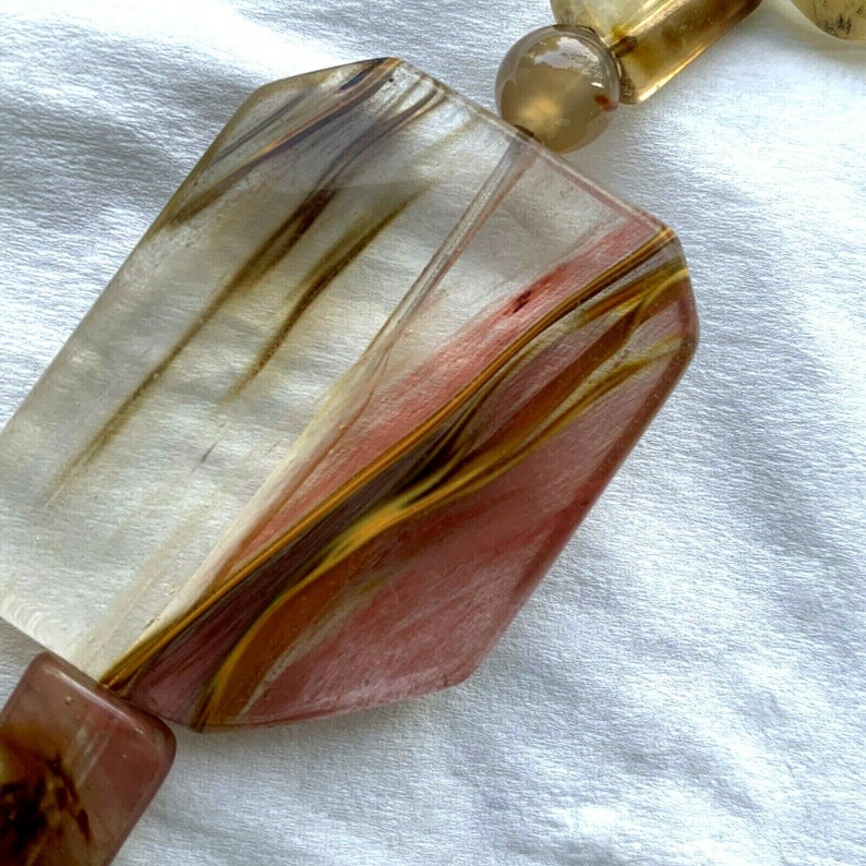 Delicate Brown Fire Cherry Quartz Neckless 21'' - Etsy