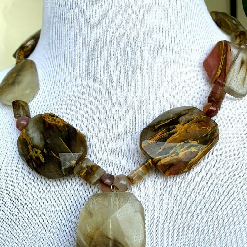 Delicate Brown Fire Cherry Quartz Neckless 21'' - Etsy