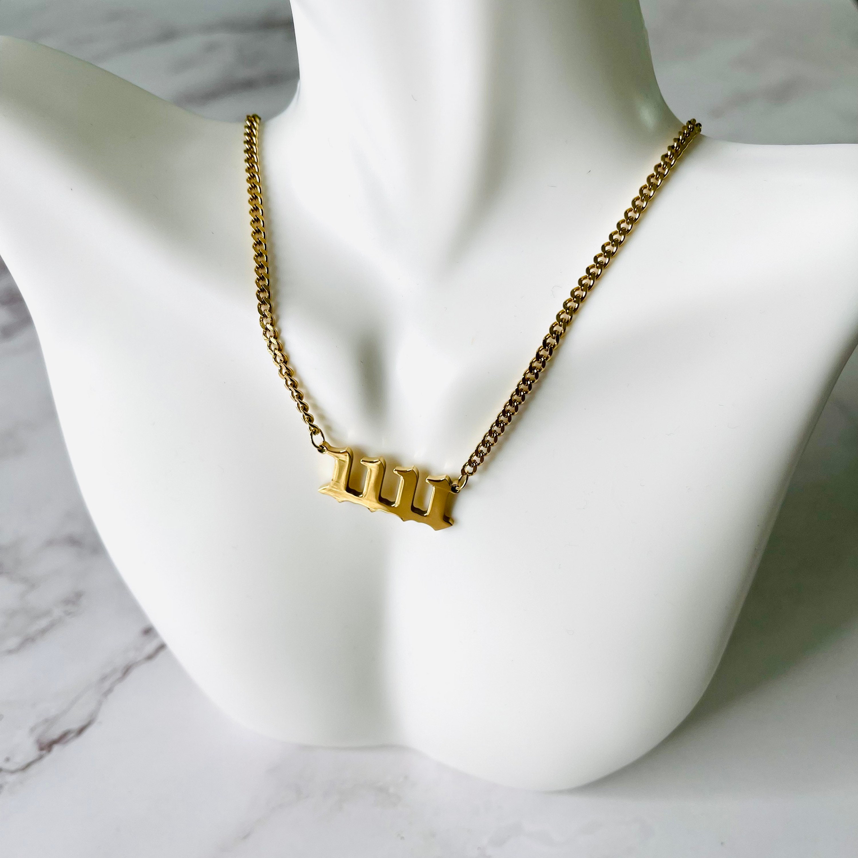1111 Angel Number Wish Cuban Chain Necklace - Etsy