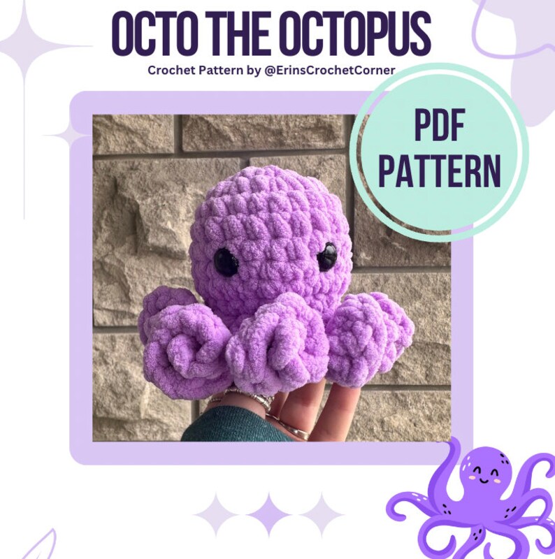 Octopus Crochet Pattern, PDF Digital Pattern File, Octopus Plushie ...