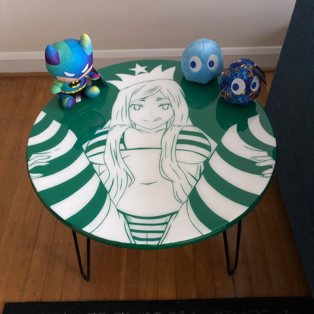 Thicc Starbucks Waifu, Anime Girl, Coffee Table, Nsfw, Lewd Art - Etsy