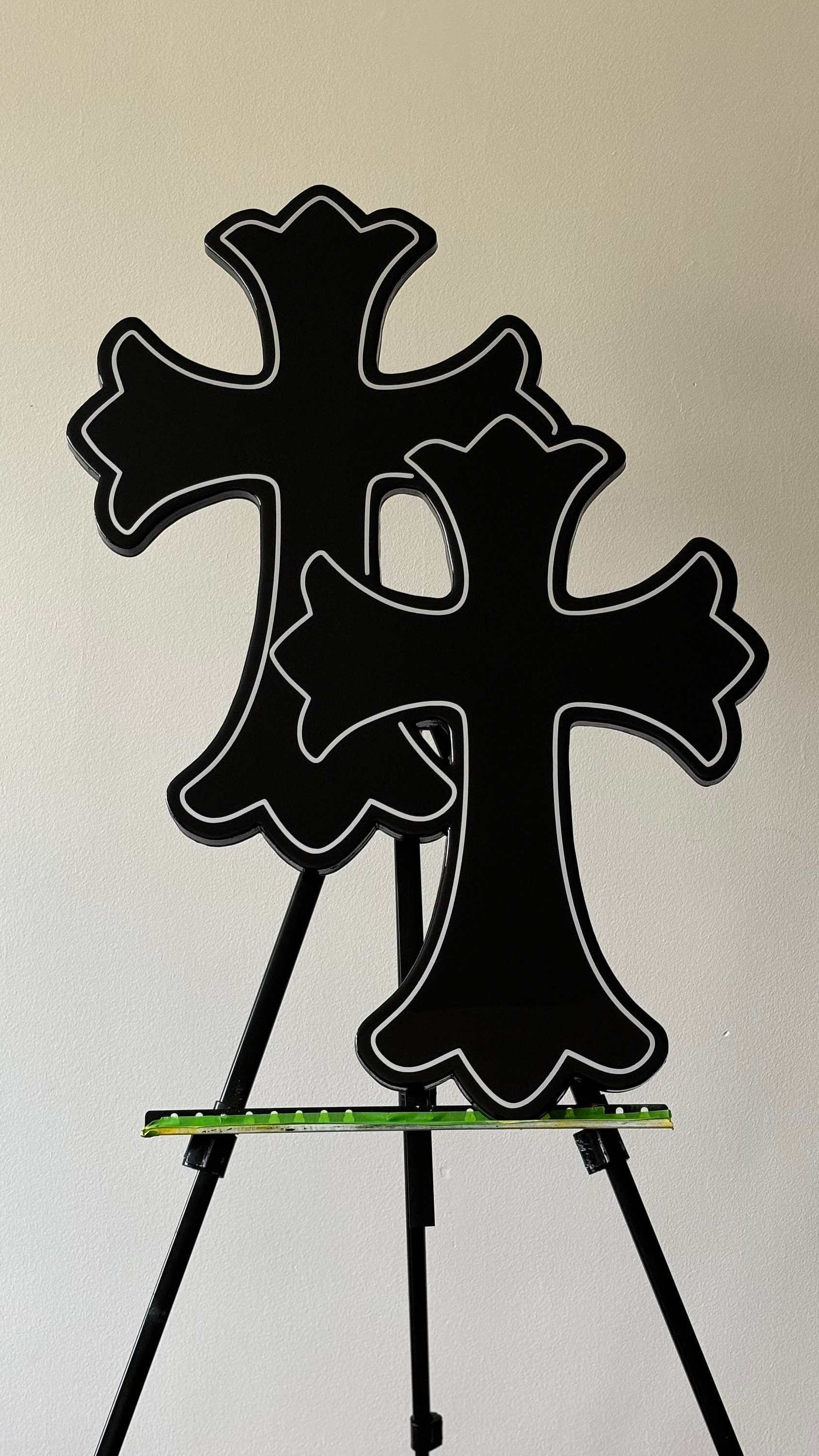 Chrome Hearts, Chrome Hearts Logo, Double Cross, Wall Art, Fashion ...