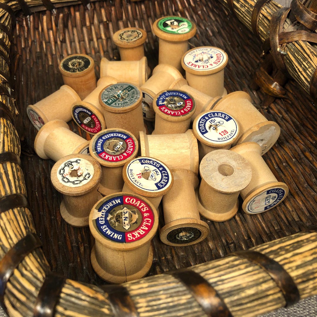 Vintage Wooden Thread Spools-coats & Clark and Various Brands Early ...