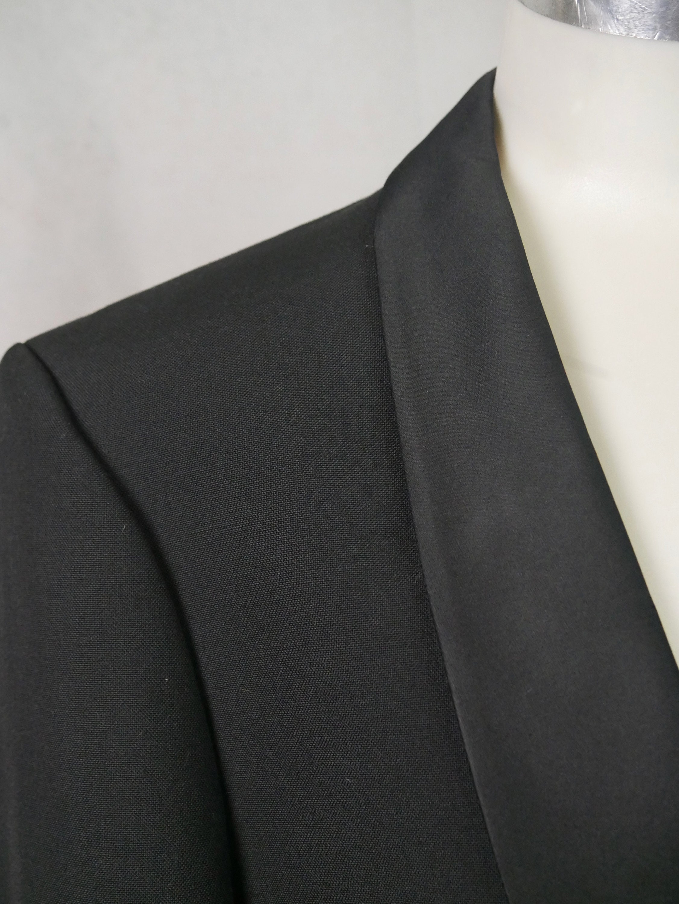 80s Prom Tuxedo Jacket, Black Vintage Shawl Collar Dinner Jacket, Size ...