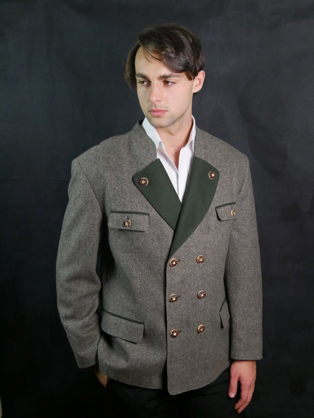 Gray Tweed Double-breasted Blazer, 90s Vintage Austrian Jacket - Etsy