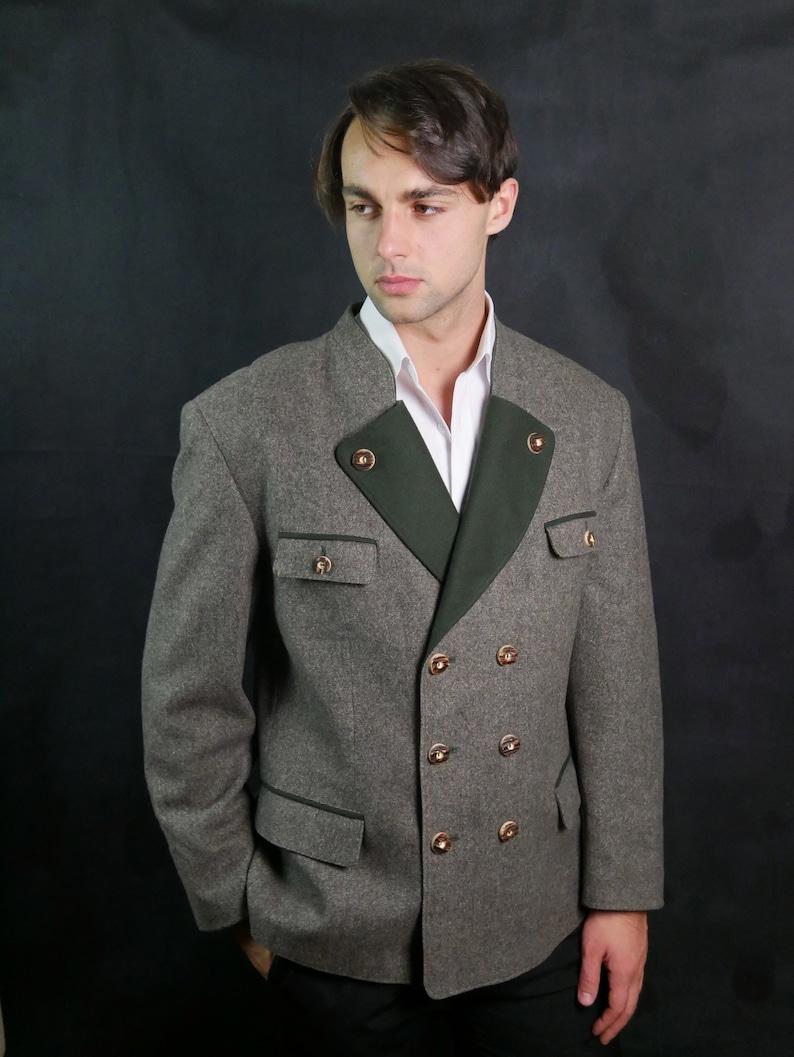 Gray Tweed Double-breasted Blazer 90s Vintage Austrian Jacket - Etsy