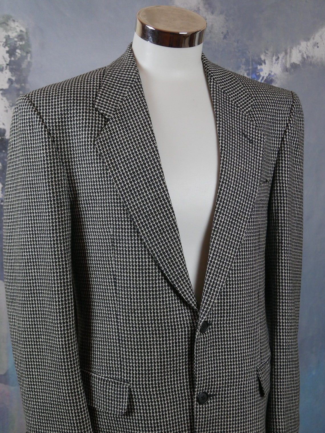 Black & White Check Blazer 1990s German Vintage - Etsy