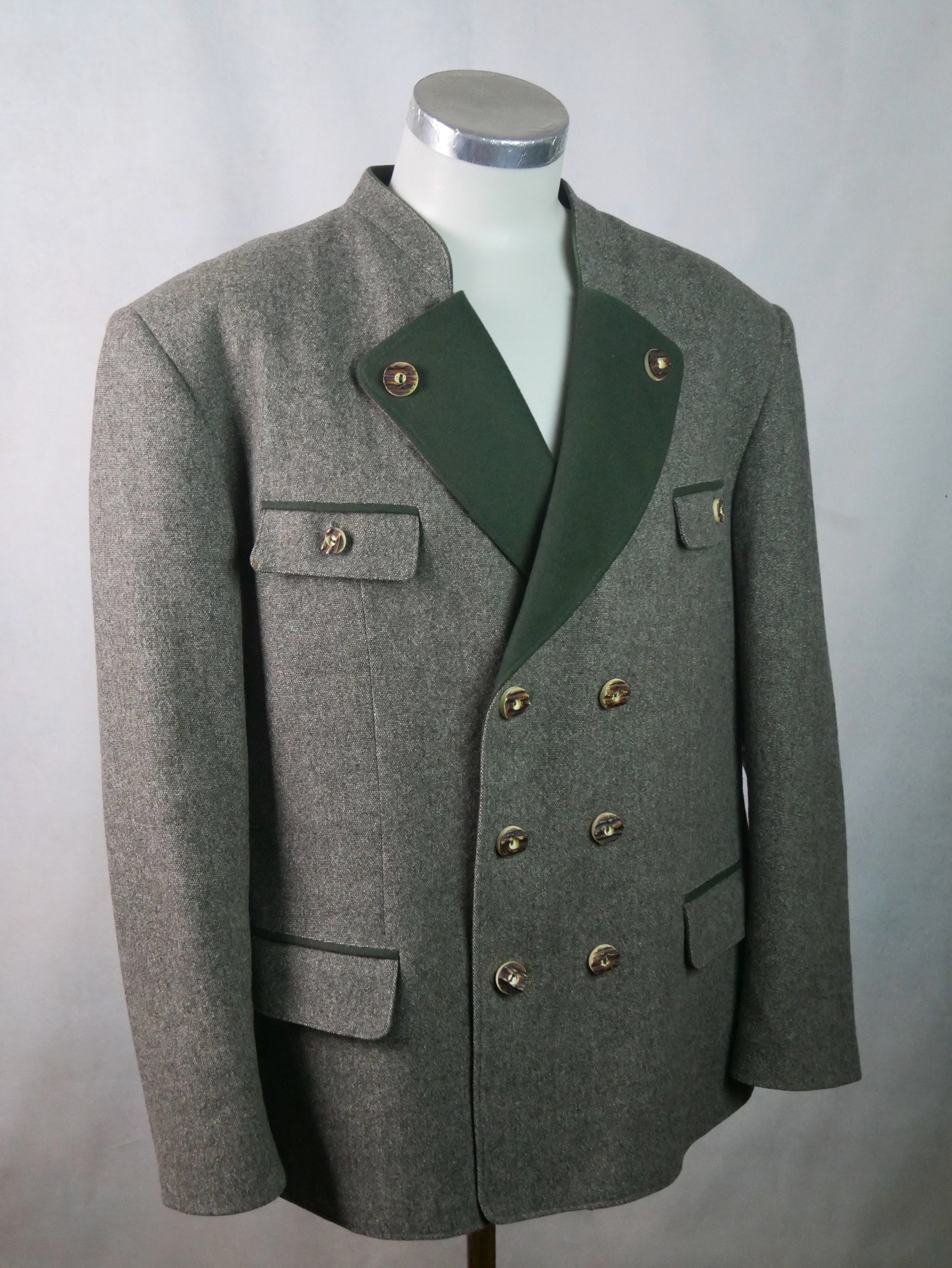Gray Tweed Double-breasted Blazer 90s Vintage Austrian Jacket - Etsy