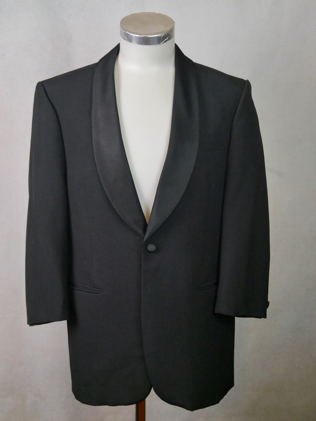 80s Prom Tuxedo Jacket, Black Vintage Shawl Collar Dinner Jacket, Size ...