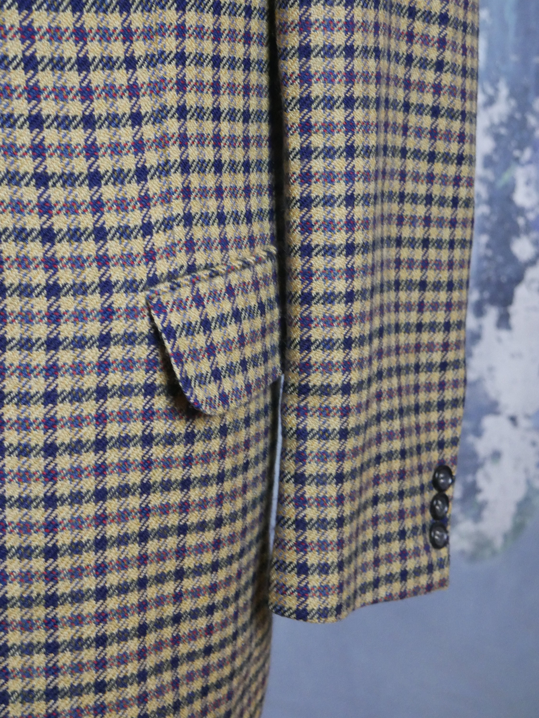 Gun Club Check Blazer, 1980s German Vintage Single-breasted Retro Wool ...