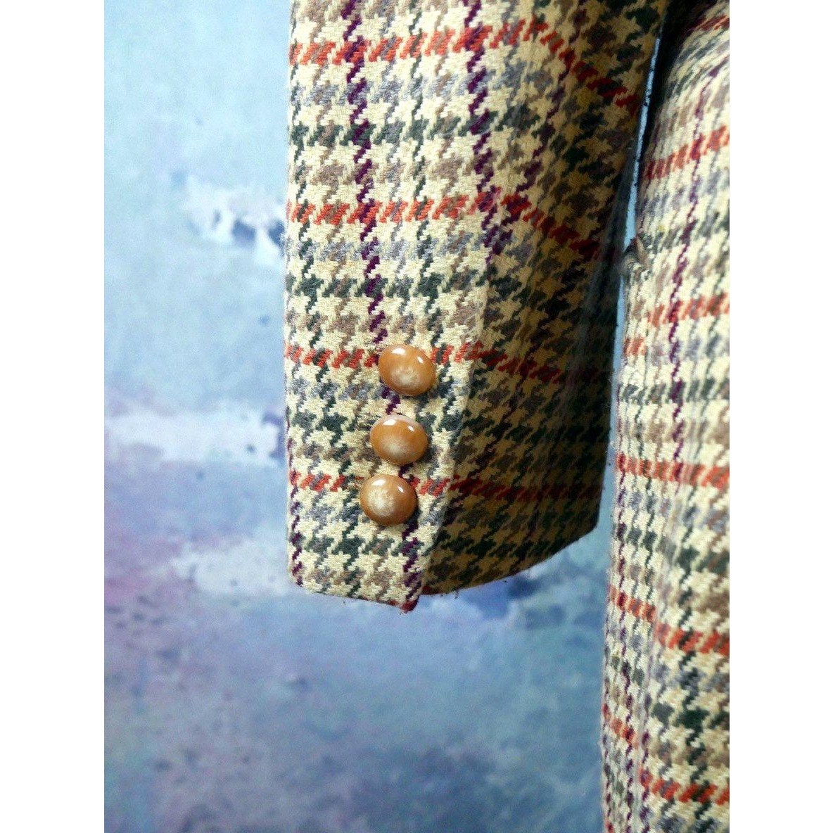Tan Houndstooth Blazer, Gun Club Check With Camel Gray Olive Green ...