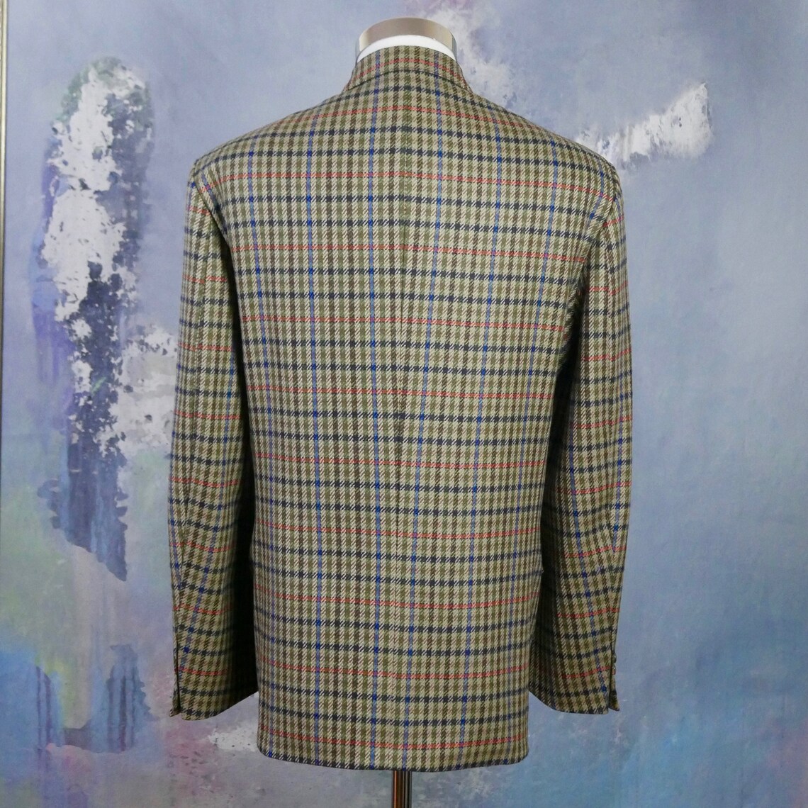 Olive Green Check Blazer Men's German Vintage - Etsy