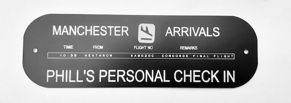 Concorde Final Flight/personalised Check in Wall/door Sign. - Etsy UK