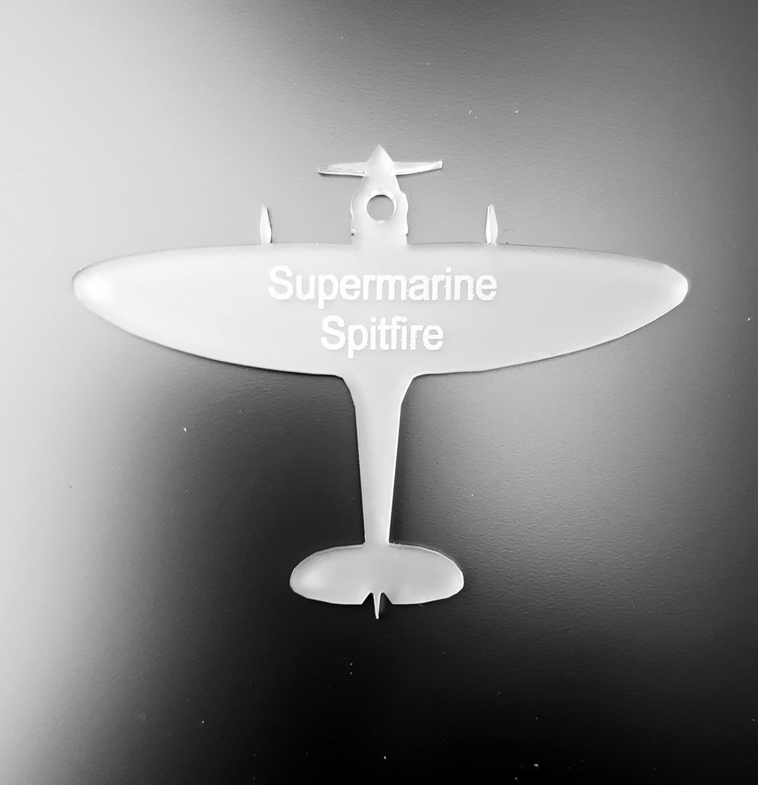 Spitfire Christmas Tree Frosted Aircraft Decoration WW2 Laser Cut Gift ...
