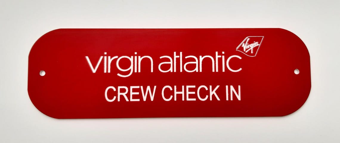 Virgin Atlantic Crew Check in Door Sign: Aviation Fan Gift - Etsy UK