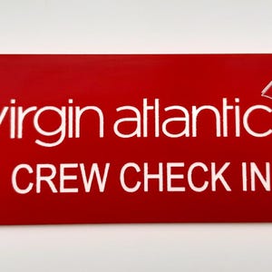 Virgin Atlantic Crew Check in Door Sign: Aviation Fan Gift - Etsy UK