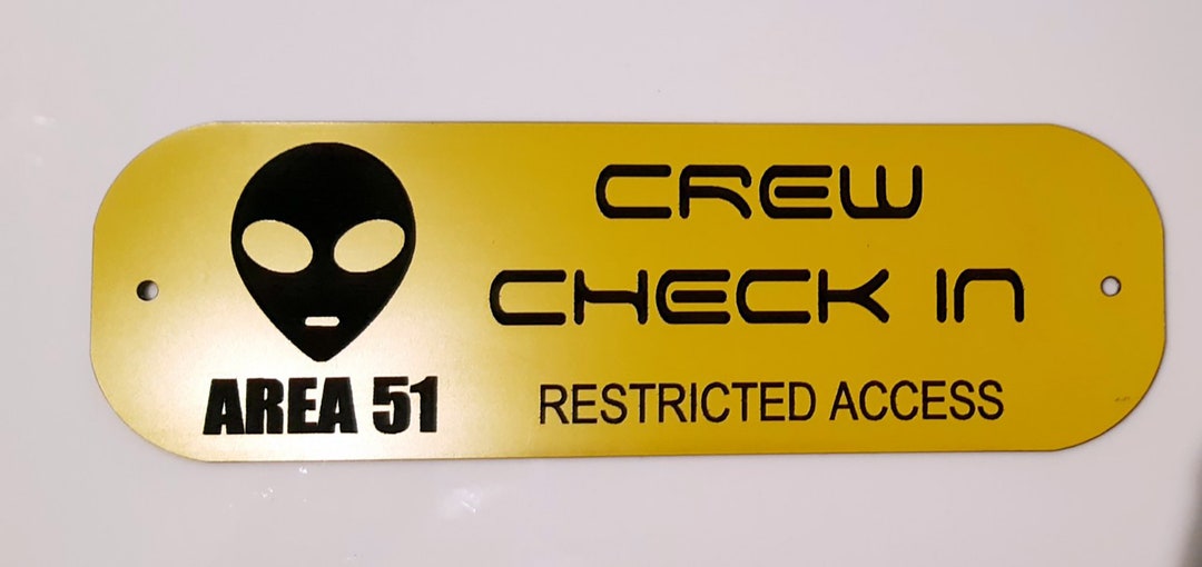 Laser Engraved Area 51 Door Sign: Acrylic Outer Space Decor - Etsy