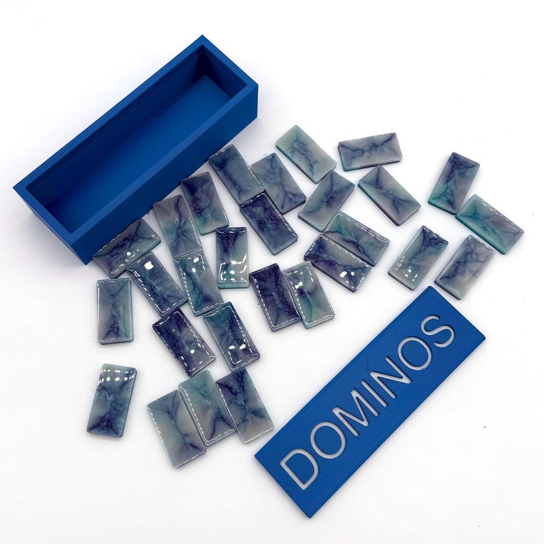 Custom Resin Domino Set With 3D Printed Case | Handmade Epoxy Dominoes ...