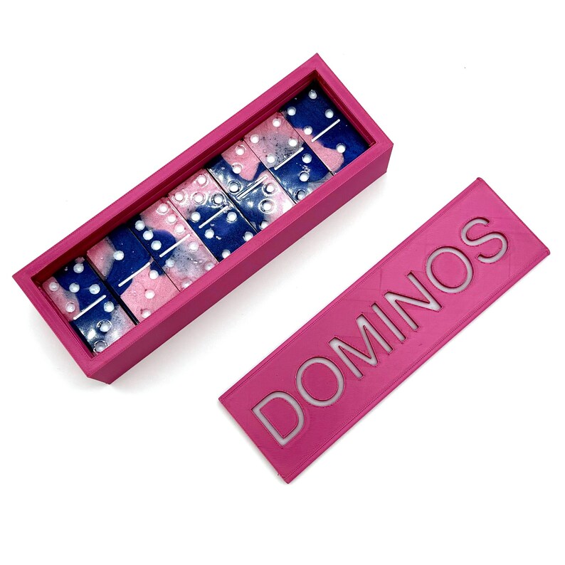 Custom Resin Domino Set With 3D Printed Case | Handmade Epoxy Dominoes ...