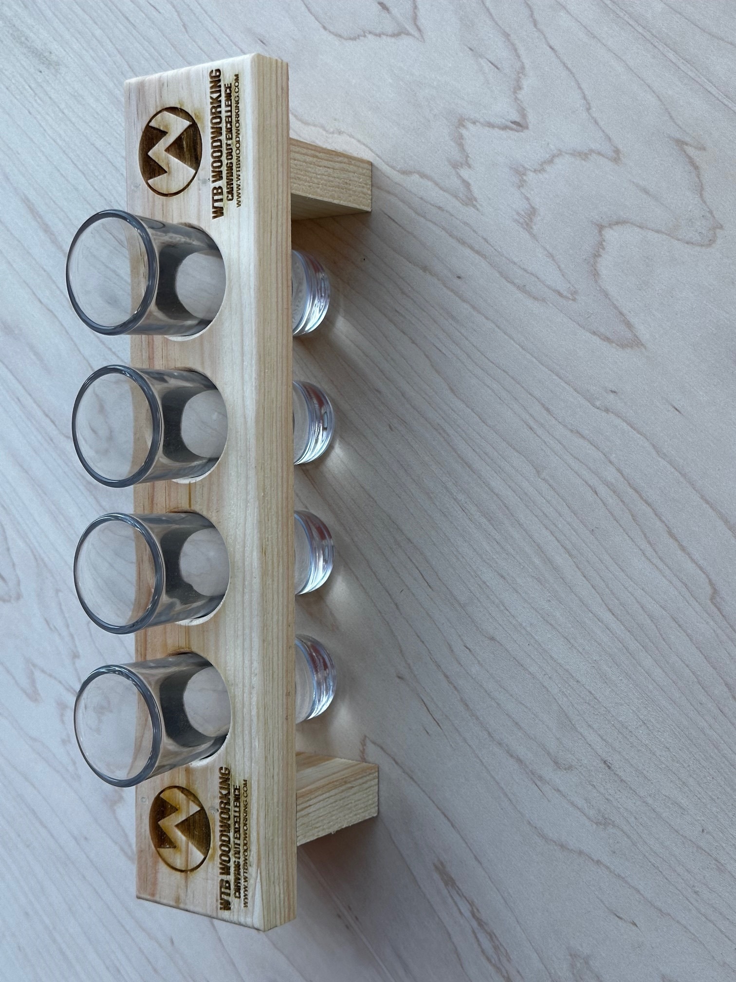 Custom Laser Engraved Shot Flight - Wooden Flight Board for 4 Shot ...