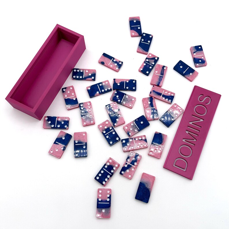Custom Resin Domino Set With 3D Printed Case | Handmade Epoxy Dominoes ...