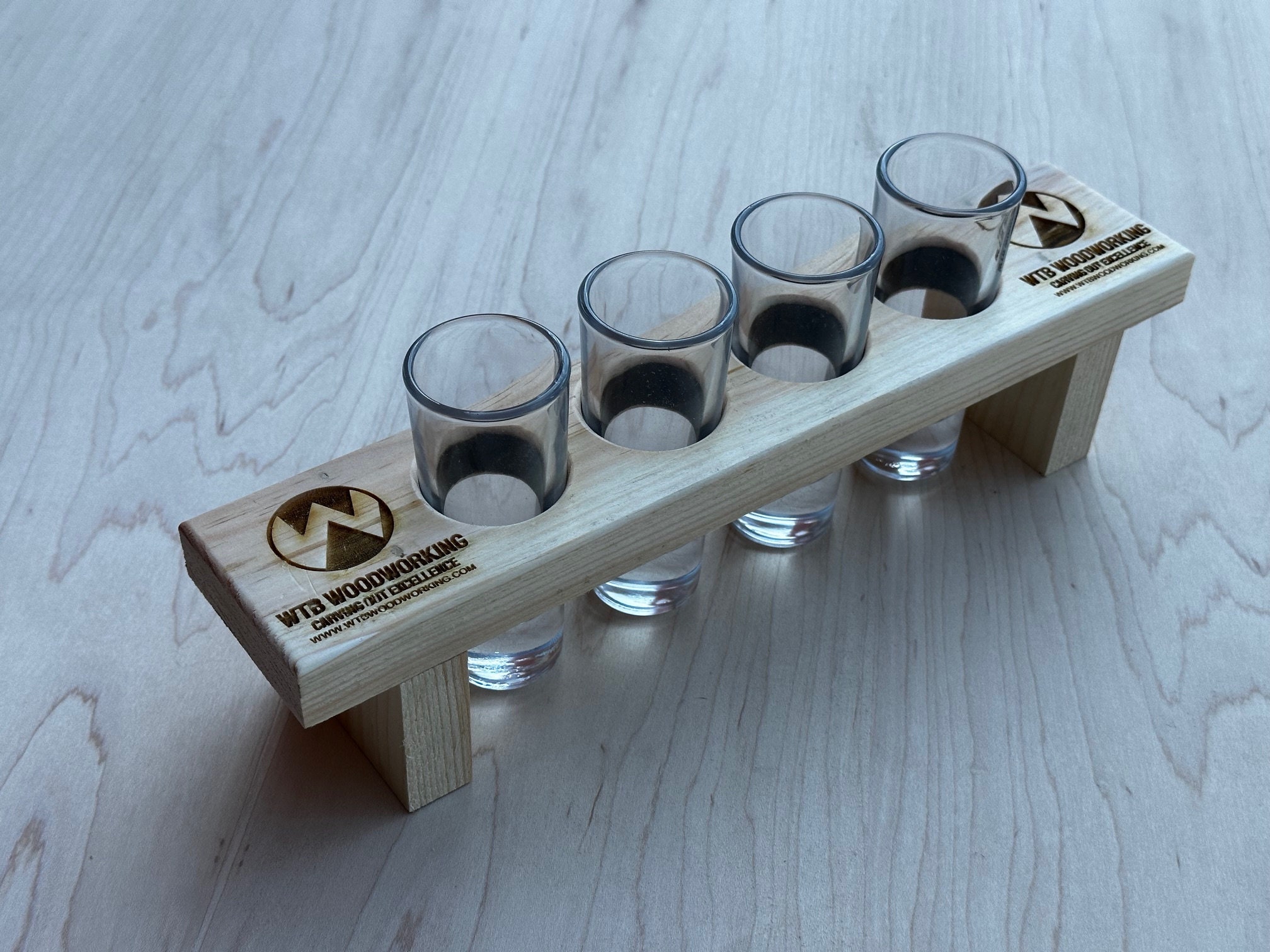 Custom Laser Engraved Shot Flight - Wooden Flight Board for 4 Shot ...