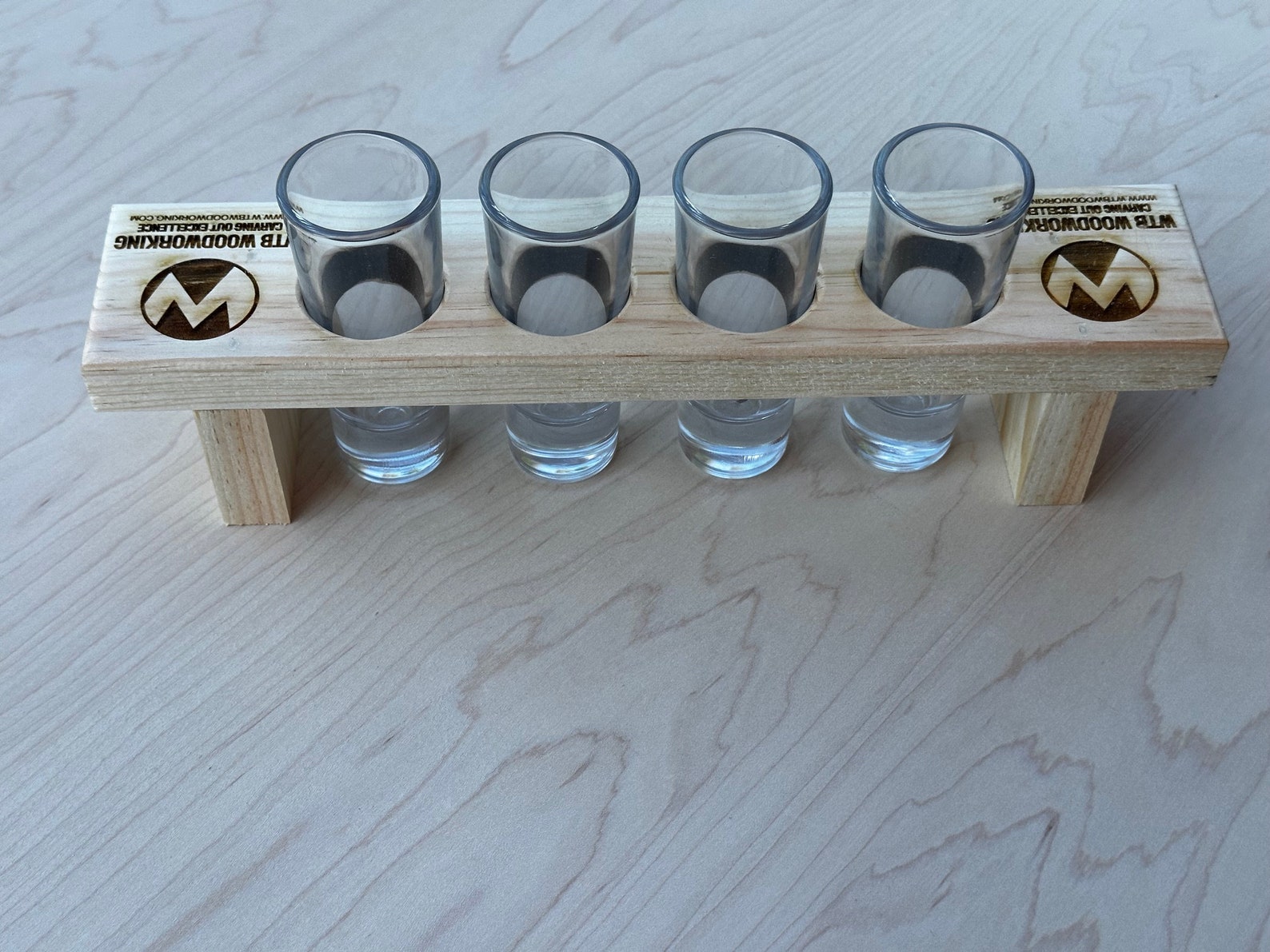Custom Laser Engraved Shot Flight - Wooden Flight Board for 4 Shot ...