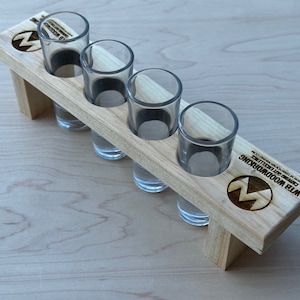 Custom Laser Engraved Shot Flight - Wooden Flight Board for 4 Shot ...