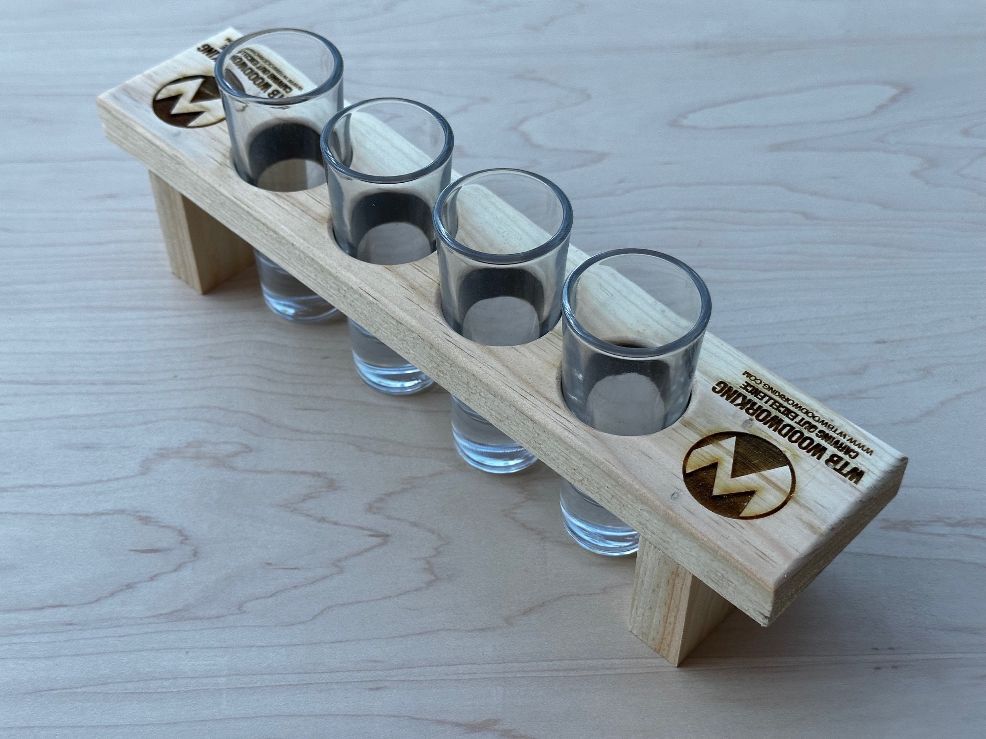Custom Laser Engraved Shot Flight - Wooden Flight Board for 4 Shot ...