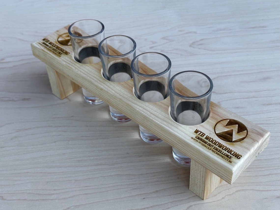 Custom Laser Engraved Shot Flight - Wooden Flight Board for 4 Shot ...