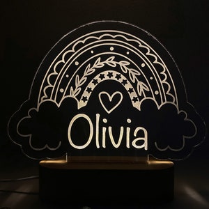 Rainbow Kids and Baby Night Light Personalized Custom Night - Etsy