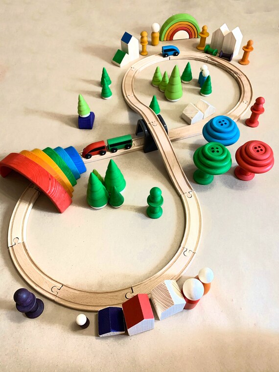 Pretend Play Woodland AUTUMN Tree Set 9 pcs Forest toy Nature table ...