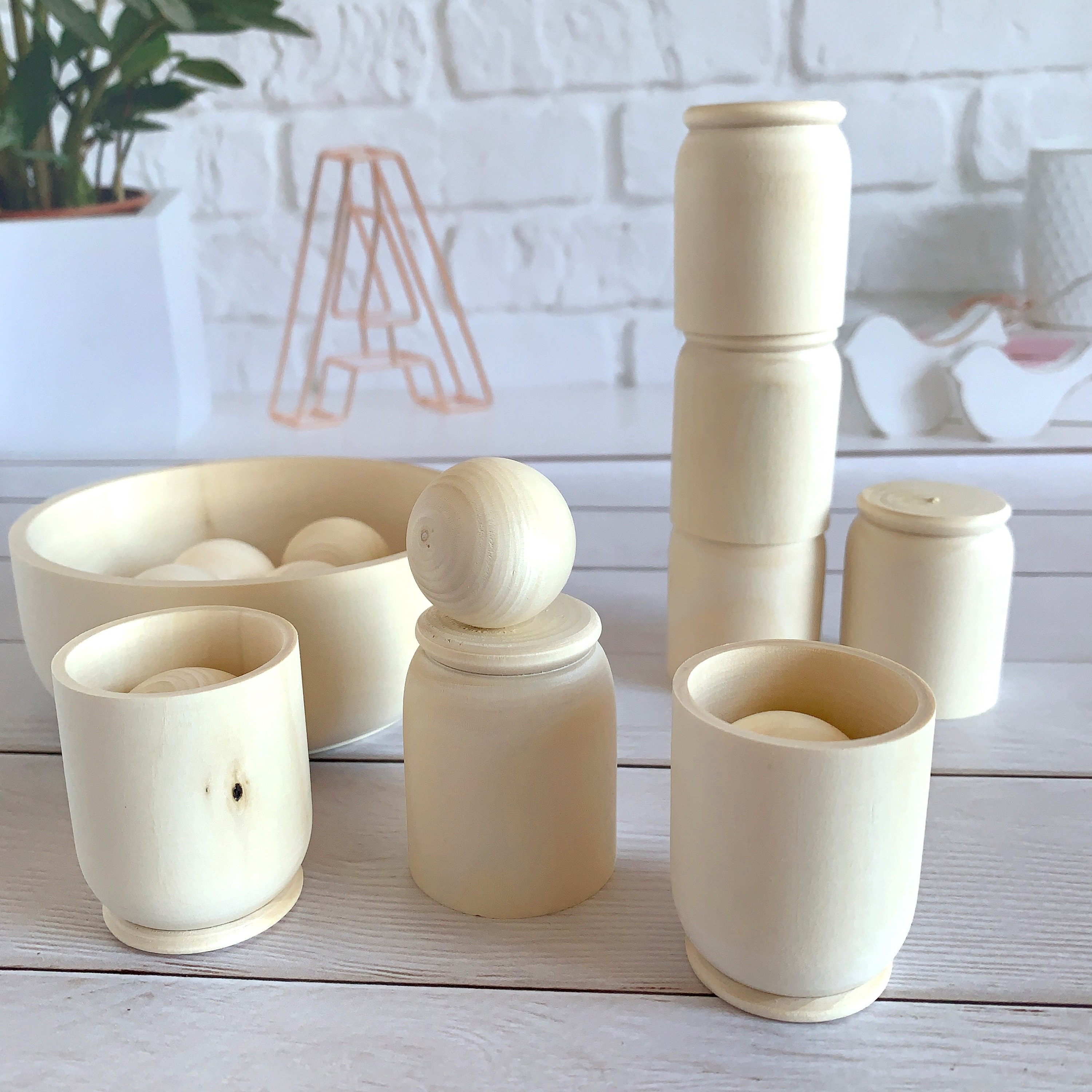 Montessori Toys Sorting Balls in Cups Toy Wooden Sorter - Etsy