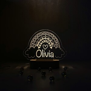 Rainbow Kids and Baby Night Light Personalized Custom Night - Etsy