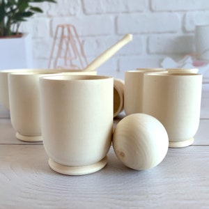 Montessori Toys, Sorting Balls in Cups Toy, Wooden Sorter, Gift for ...