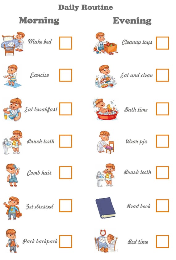 Cuadro De Rutina Diaria Familiar