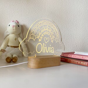 Rainbow Kids and Baby Night Light Personalized Custom Night - Etsy