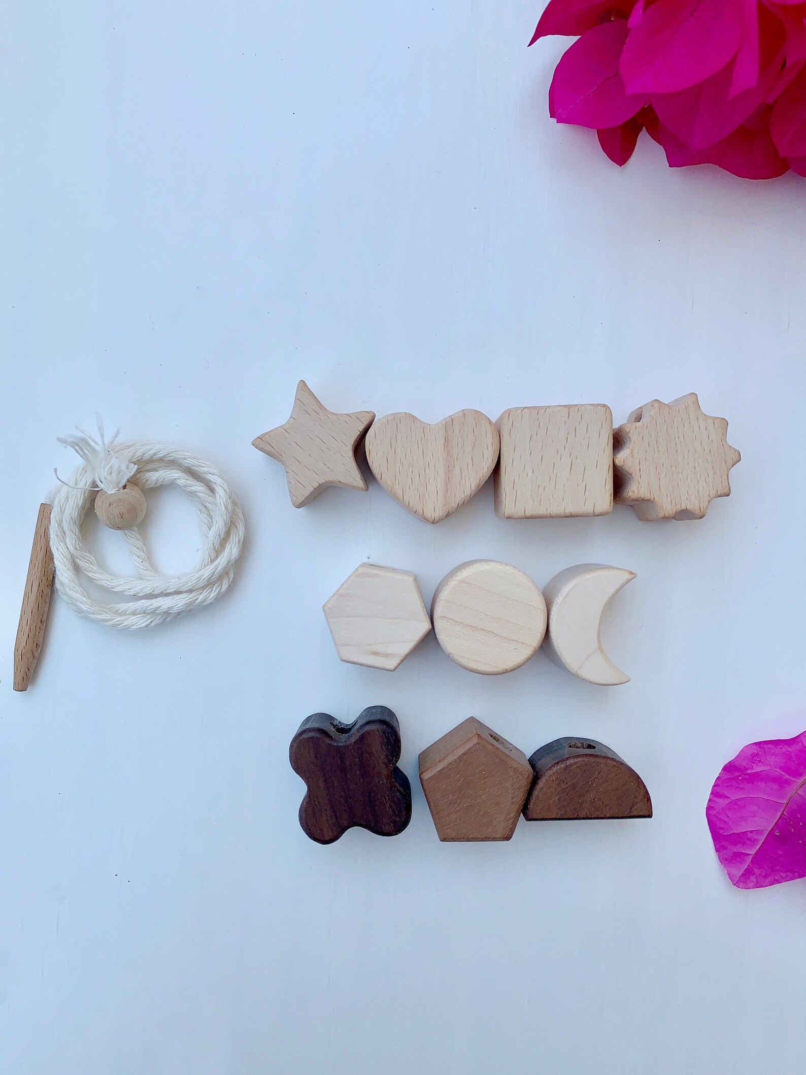 Wooden Lacing Beads Montessori Toy Threading Toy Sensory - Etsy