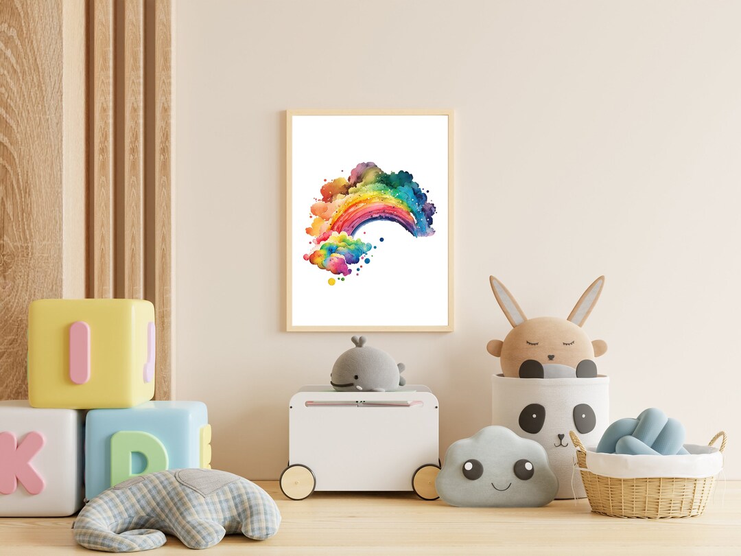 Rainbow Wall Art Poster Nursery Decor, Kids Room Nursery Print - Etsy