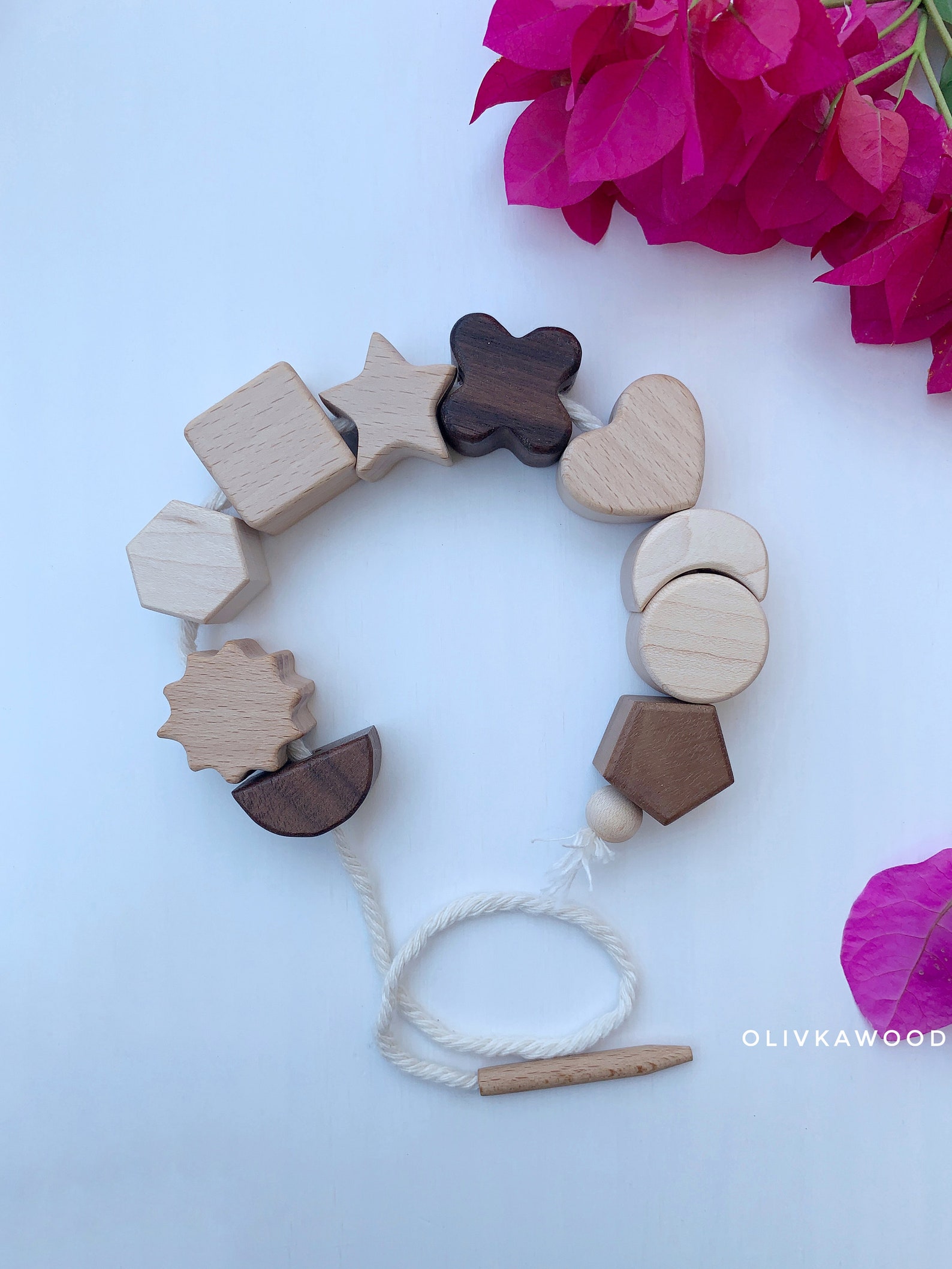 Wooden Lacing Beads Montessori Toy Threading Toy Sensory - Etsy