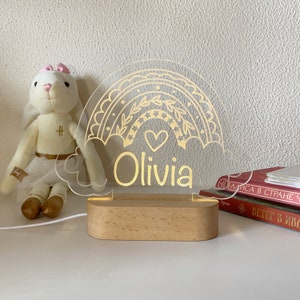Rainbow Kids and Baby Night Light Personalized Custom Night - Etsy